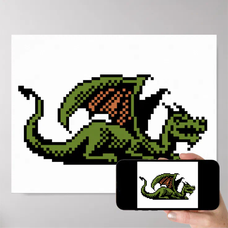 Dragon 8-Bit Pixel Art Poster | Zazzle