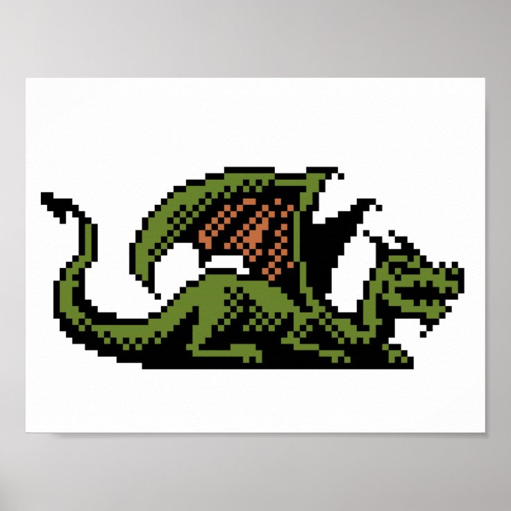 Dragon 8-Bit Pixel Art Poster | Zazzle