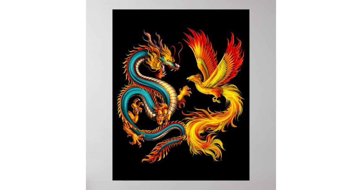 Dragon and Phoenix Poster | Zazzle
