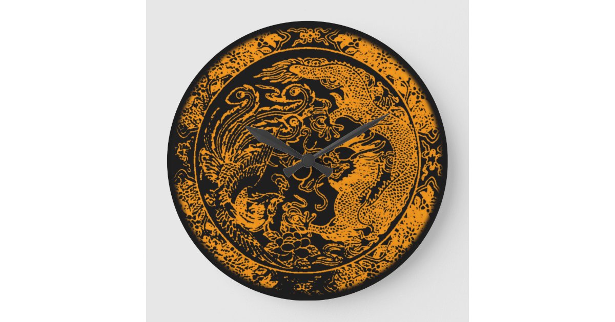 Dragon and Phoenix Wall Clock | Zazzle