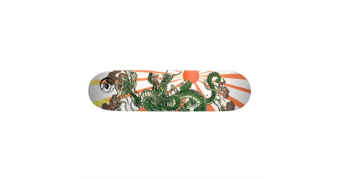 Dragon and Rising Sun Skateboard Deck | Zazzle.com