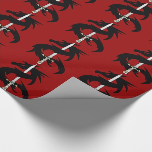 Dragon and Sword Wrapping Paper | Zazzle