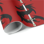 Dragon and Sword Wrapping Paper | Zazzle