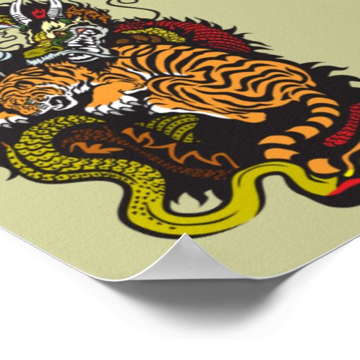 dragon and tiger fight poster | Zazzle