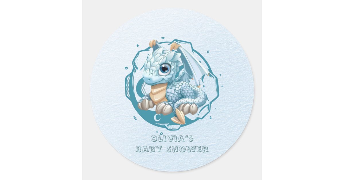 Dragon Aquamarine Astroid Boy Baby Registry Busine Classic Round ...