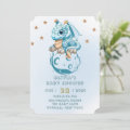 Dragon Aquamarine Astroid Boy Baby Shower Invitation | Zazzle