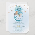 Dragon Aquamarine Astroid Boy Baby Shower Invitation | Zazzle