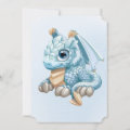 Dragon Aquamarine Astroid Boy Baby Shower Invitation | Zazzle