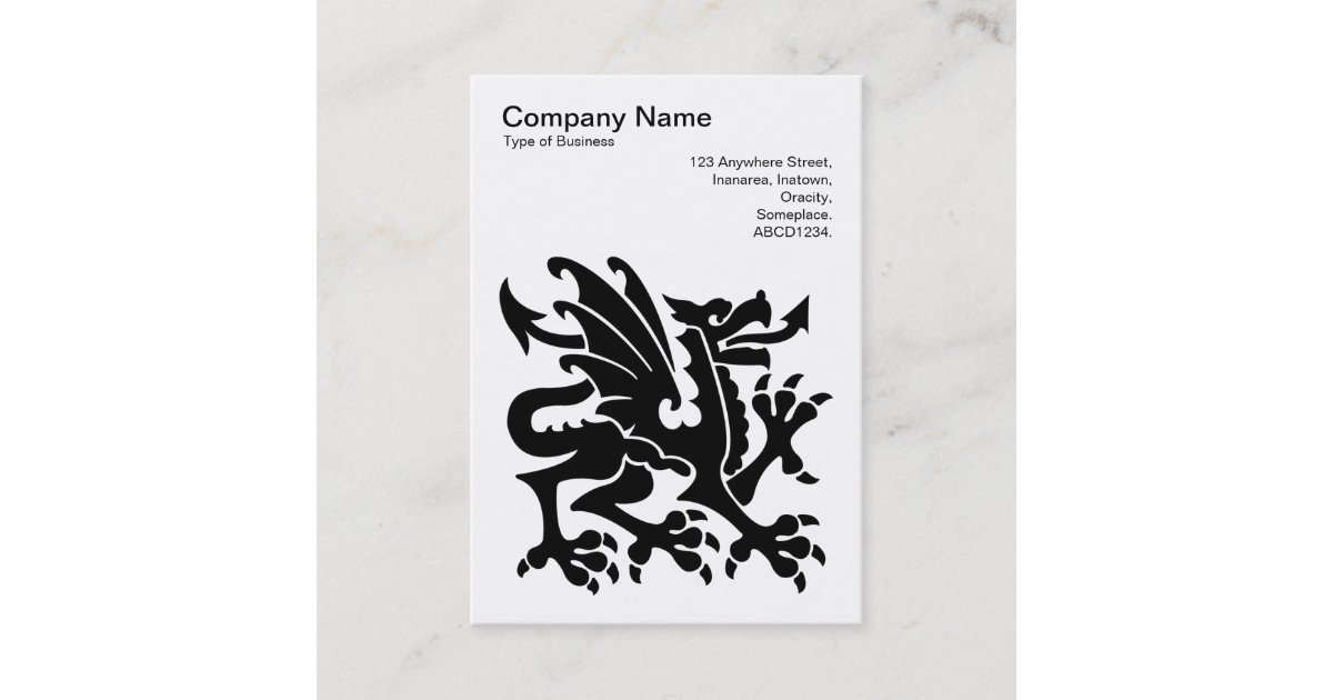 Dragon - Black on White Business Card | Zazzle