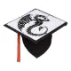 Dragon Black Shape Tattoo Style Graduation Cap Topper | Zazzle