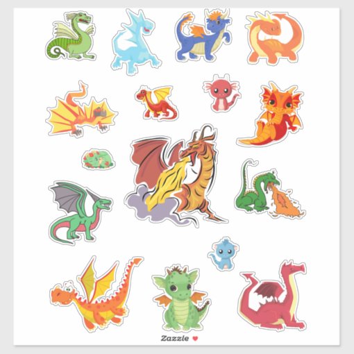 Dragon Bundle All in one Multiple Pack Sticker | Zazzle