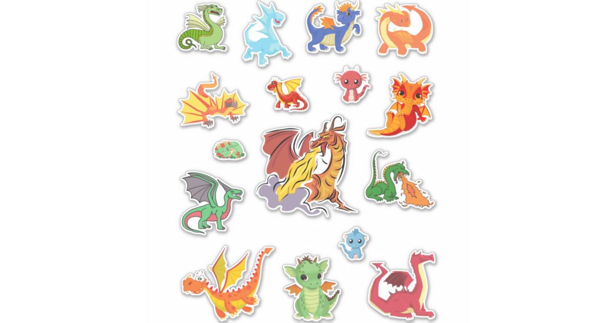 Dragon Bundle All in one Multiple Pack Sticker | Zazzle