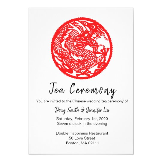 Dragon Chinese Wedding tea ceremony invitation | Zazzle.com