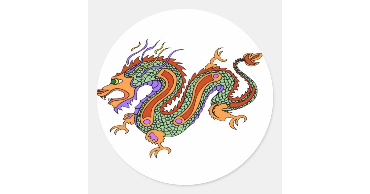dragon classic round sticker | Zazzle