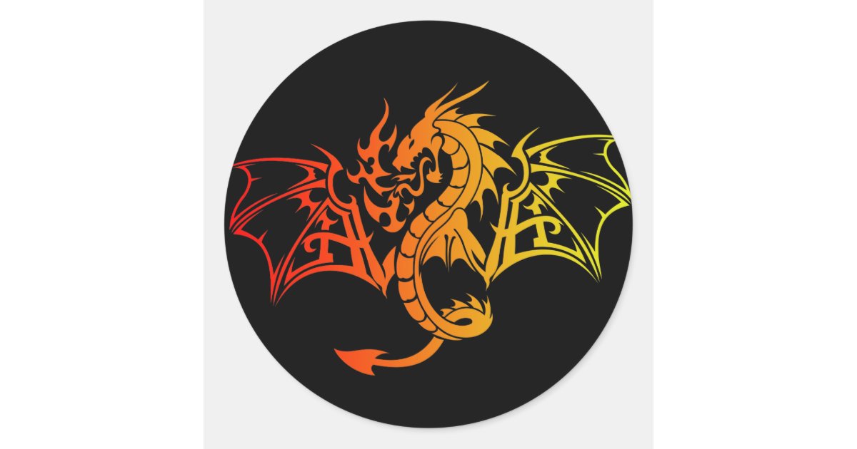 Dragon Classic Round Sticker | Zazzle
