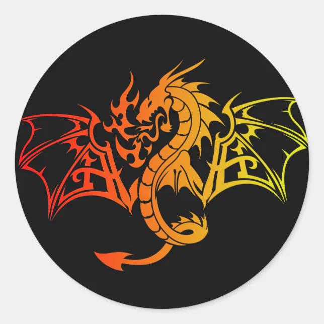 Dragon Classic Round Sticker | Zazzle