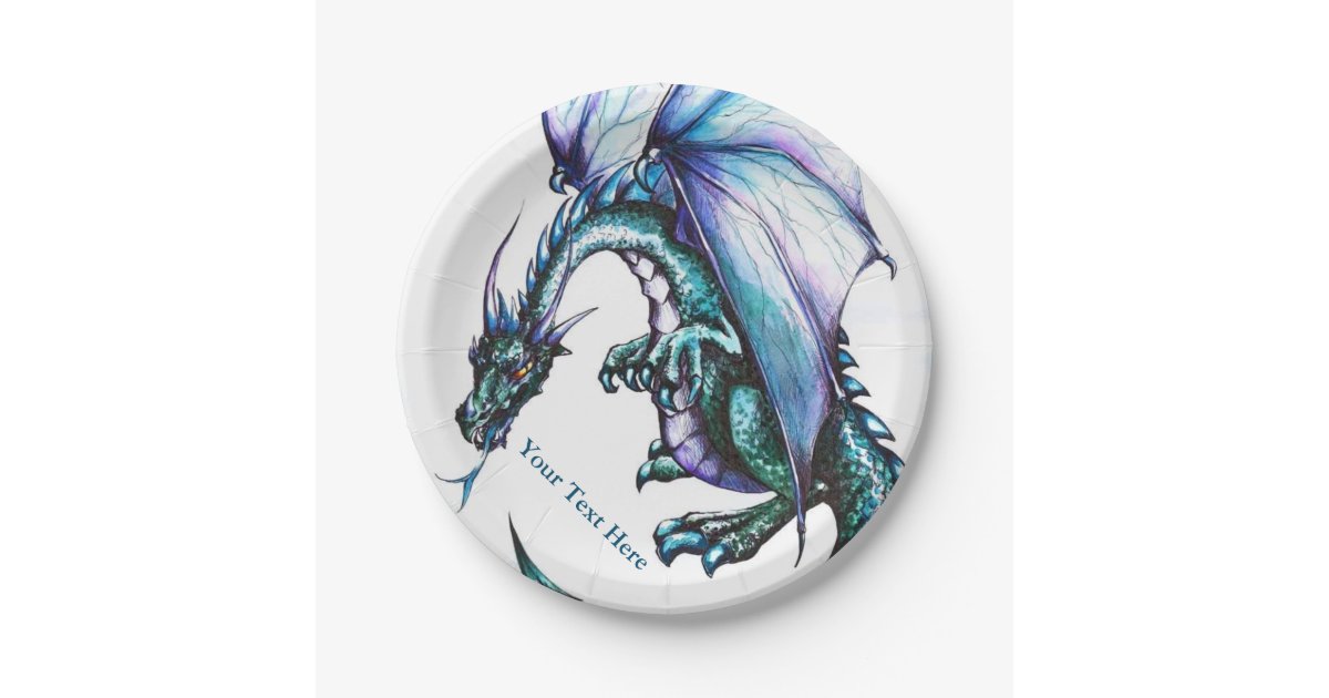 Dragon Custom Design Paper Plates 7" | Zazzle