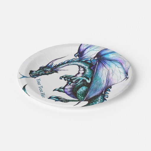 Dragon Custom Design Paper Plates 7" | Zazzle
