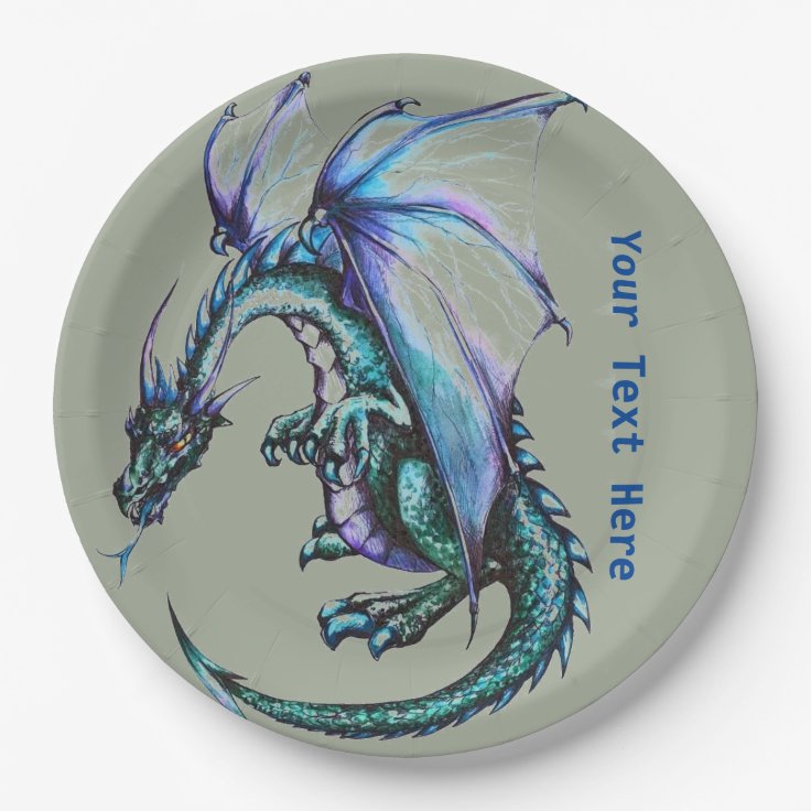 Dragon Custom Paper Plates 9" | Zazzle