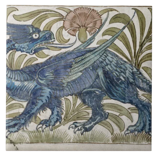 'Dragon' design for a tile (w/c on paper) | Zazzle