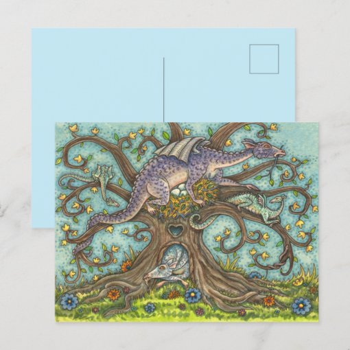 DRAGON EGGS, MEDIEVAL LAIR, FANTASY FOLK ART POSTCARD | Zazzle