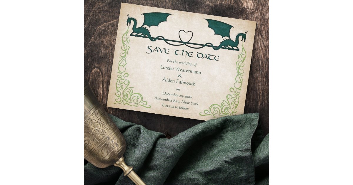 Dragon Gamer Fantasy Save The Date | Zazzle