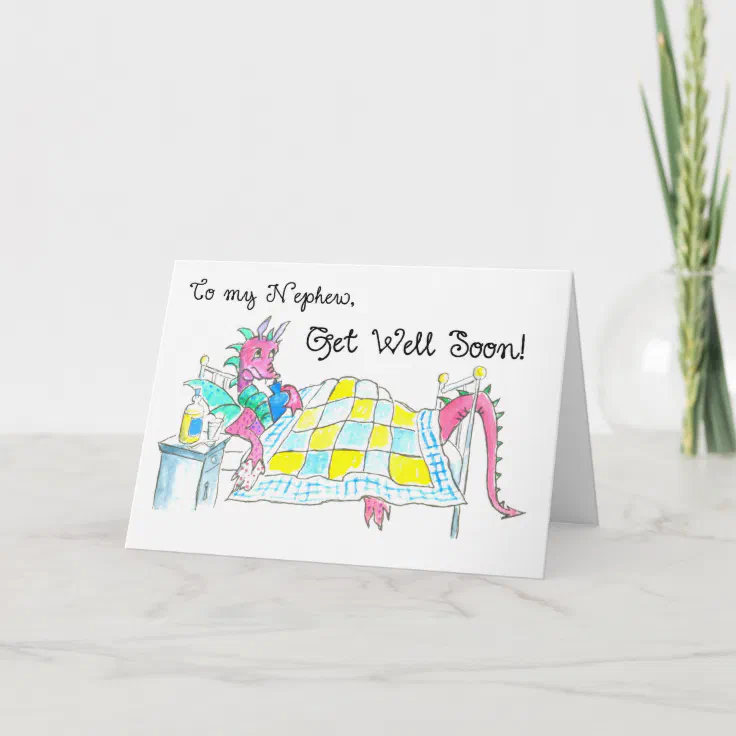 Dragon Get Well Card for Nephew | Zazzle