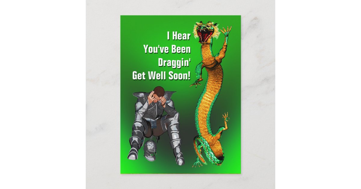 Dragon Get Well Postcard | Zazzle