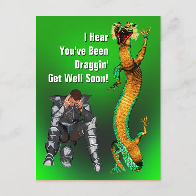Dragon Get Well Postcard | Zazzle