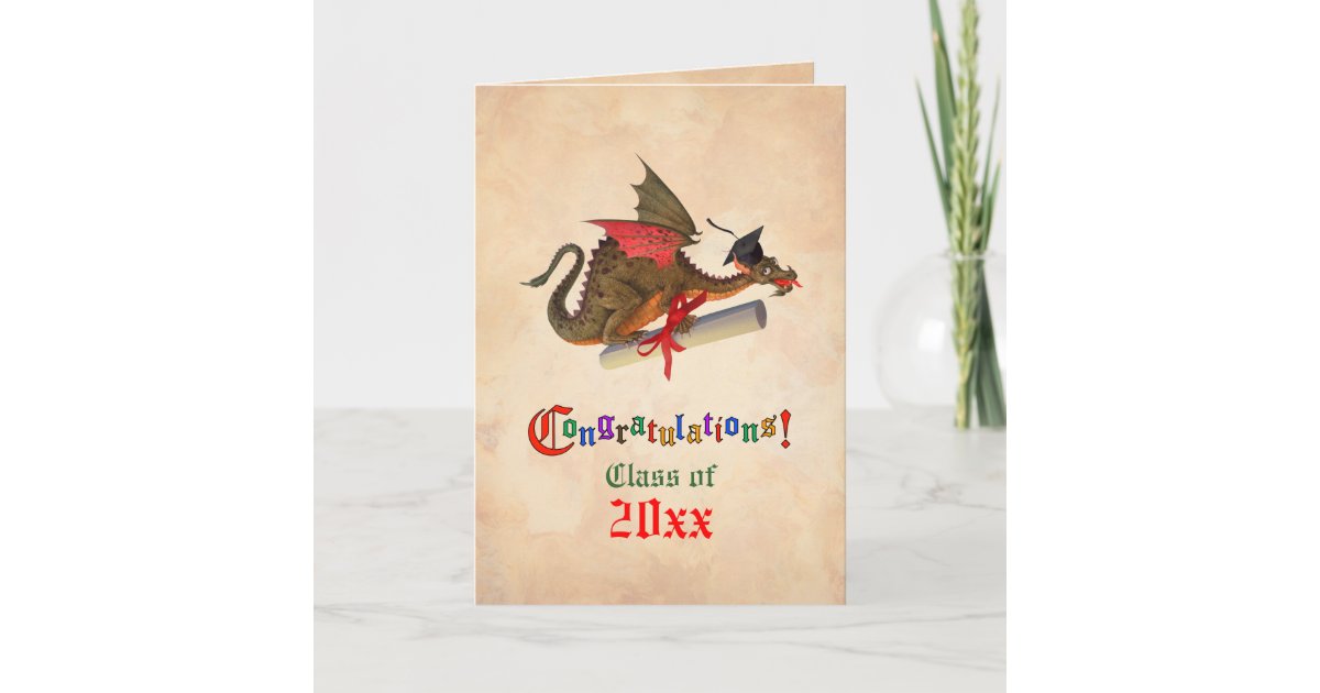 Dragon Graduation Congratulations Card | Zazzle