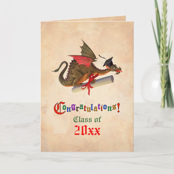 Dragon Graduation Congratulations Card | Zazzle