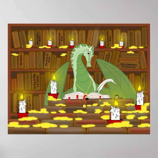Dragon library poster | Zazzle.com