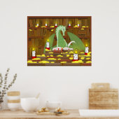 Dragon library poster | Zazzle