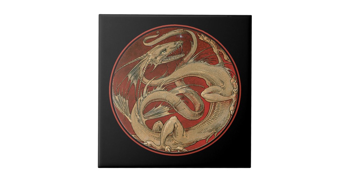 Dragon Lore Art Nouveau Ceramic Tile | Zazzle