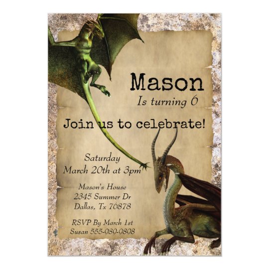 Dragon Magical Child Birthday Fantasy Invitation | Zazzle.com