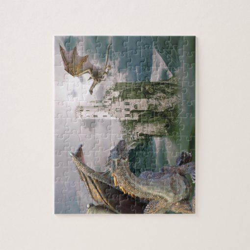 Dragon Medieval Castle Bronze Fantasy Jigsaw Puzzle | Zazzle