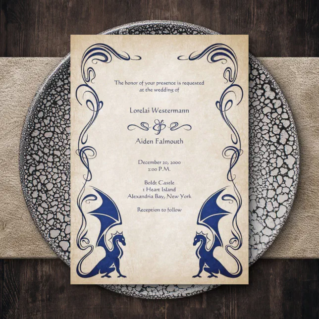 Dragon Medieval Fantasy Wedding Invitation | Zazzle