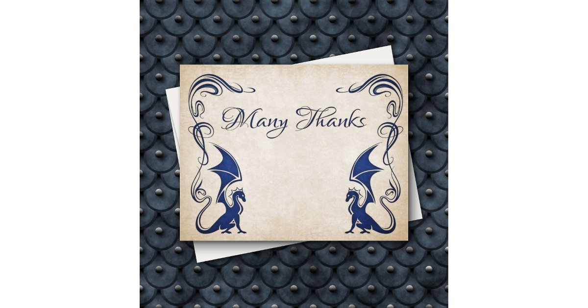 Dragon Medieval Fantasy Wedding Thank You Card | Zazzle