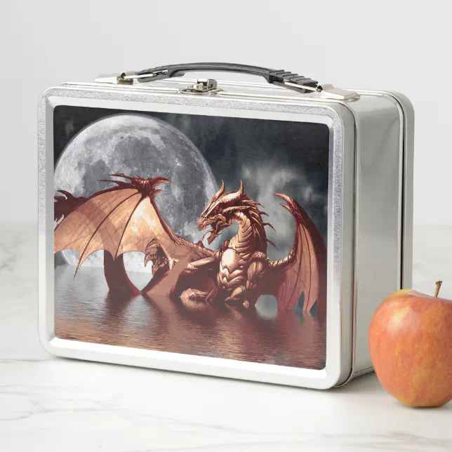 Dragon Moon Fantasy Art Metal Lunch Box | Zazzle