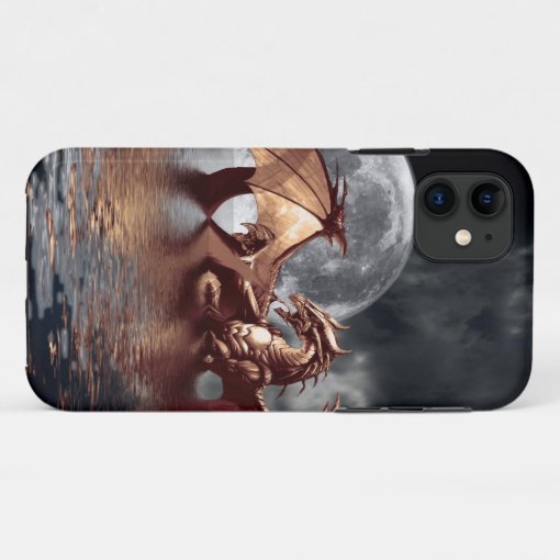 Dragon & Moon Fantasy Mythical iPhone Case | Zazzle