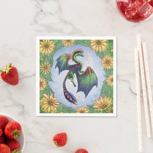 Dragon of Summer Nature Fantasy Art Napkins | Zazzle
