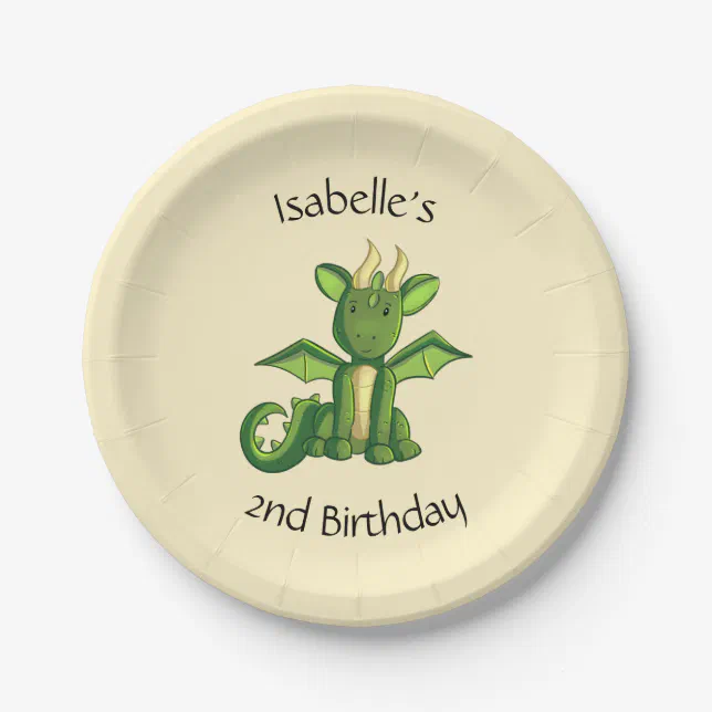 Dragon Party Personalized Plates | Zazzle