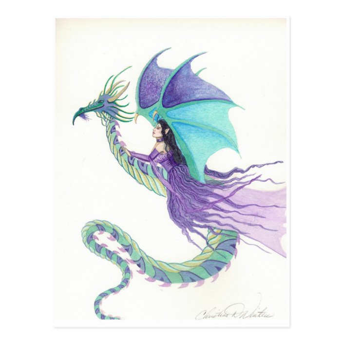 dragon rider fairy postcard | Zazzle.com