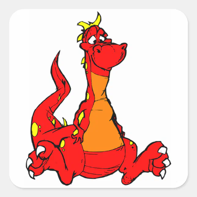 Dragon Square Sticker | Zazzle