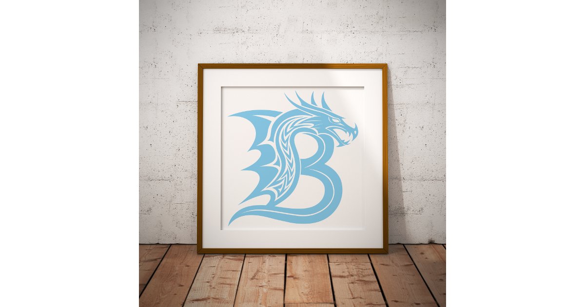 Dragon Styled Letter B, Dragon Alphabet, Monogram Poster | Zazzle
