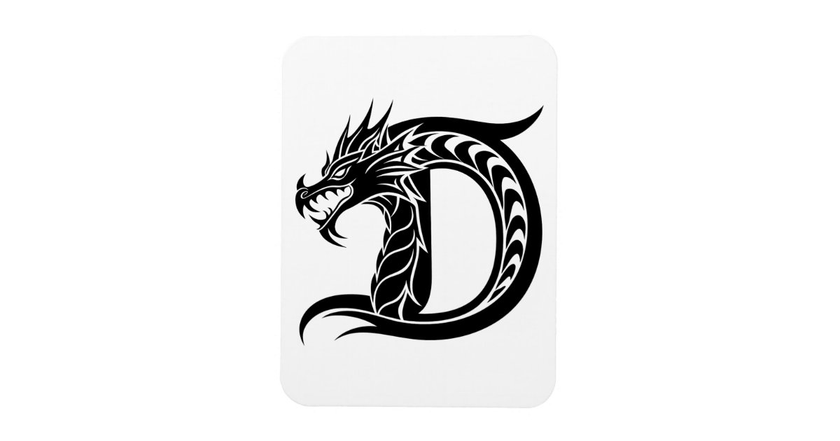 Dragon Styled Letter D, Dragon Alphabet, Monogram Magnet | Zazzle