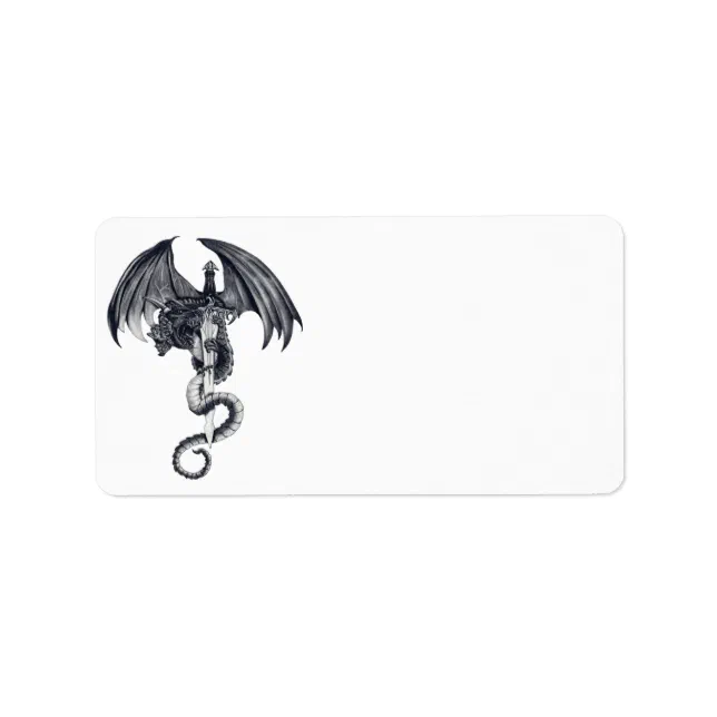 Dragon & Sword Address Labels | Zazzle