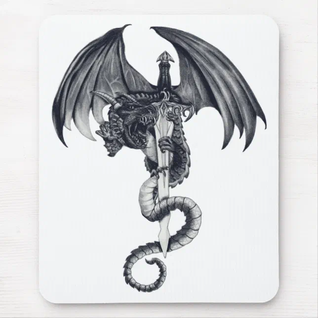 Dragon & Sword Mousepad | Zazzle