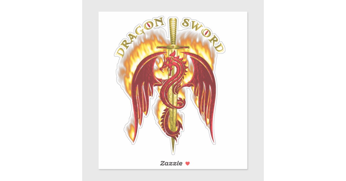Dragon Sword Sticker | Zazzle