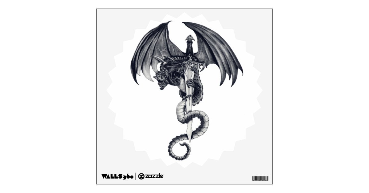 Dragon & Sword Wall Decal | Zazzle